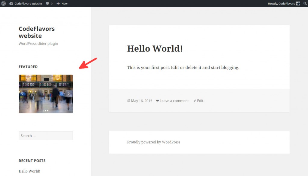 WordPress slider widget with Featured Articles